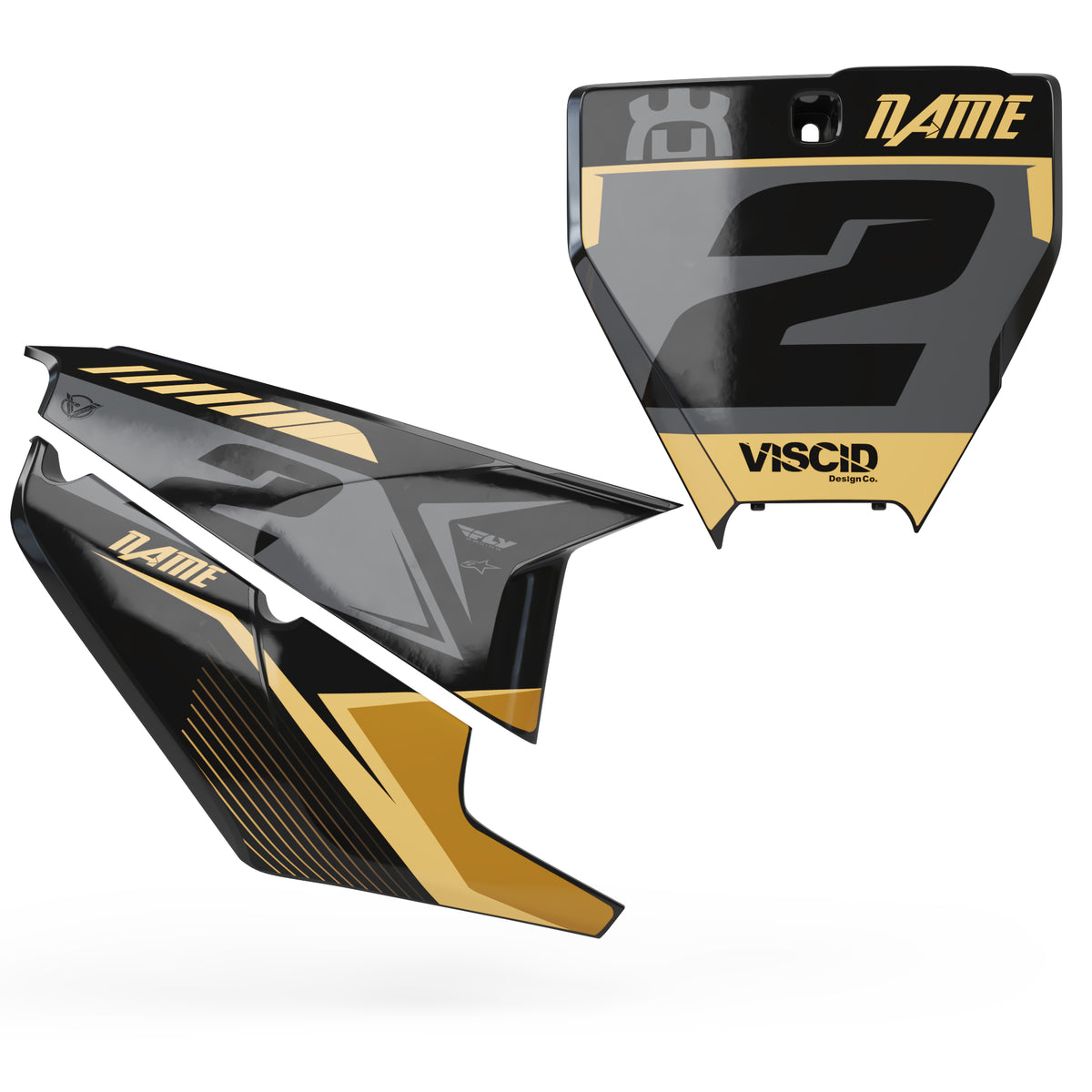 Husqvarna Number plate set - Dashed Series – Viscid Design Co.